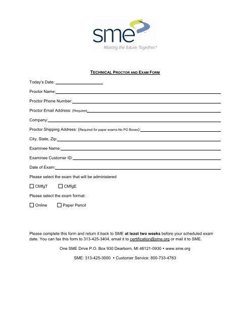 Proctor Form and Agreement