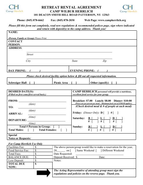 retreat registration - Camp Herrlich!