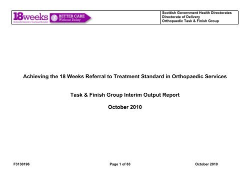 Achieving the 18 Weeks RTT Standard in Orthopaedic Services ...