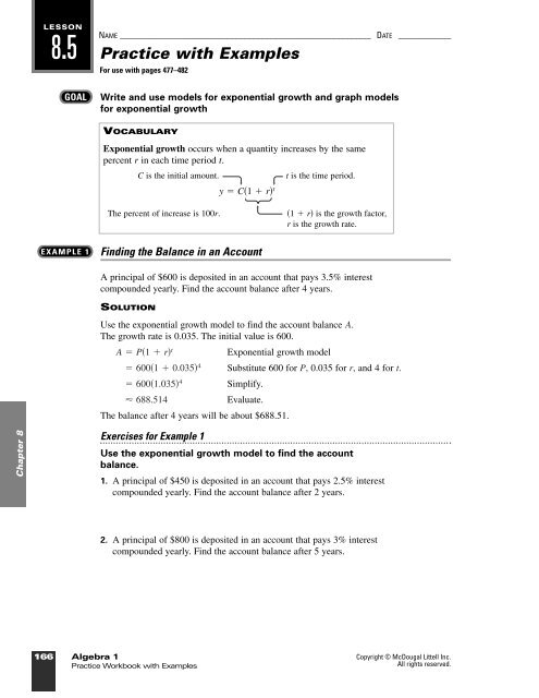 Exponential Growth Word Problems Worksheet Exponential Growth And