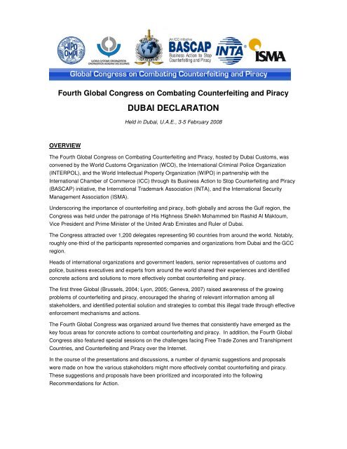 DUBAI DECLARATION - World Customs Organization