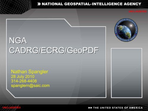 NGA CADRG/ECRG/GeoPDF - Army Geospatial Center