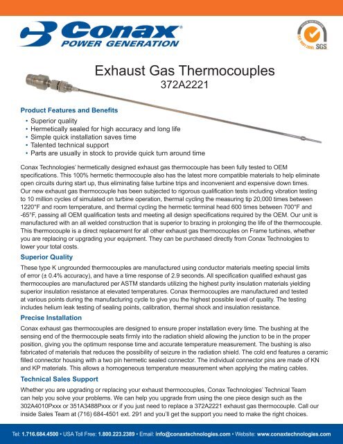 Exhaust Gas Thermocouples 6069.pdf - Conax Technologies