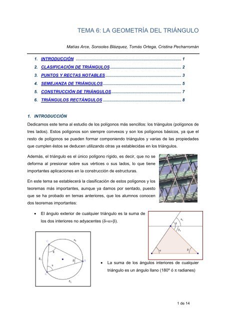 TEMA 6: LA GEOMETRÃ A DEL TRIÃ NGULO