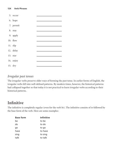 Basic Verb Forms 123 Base