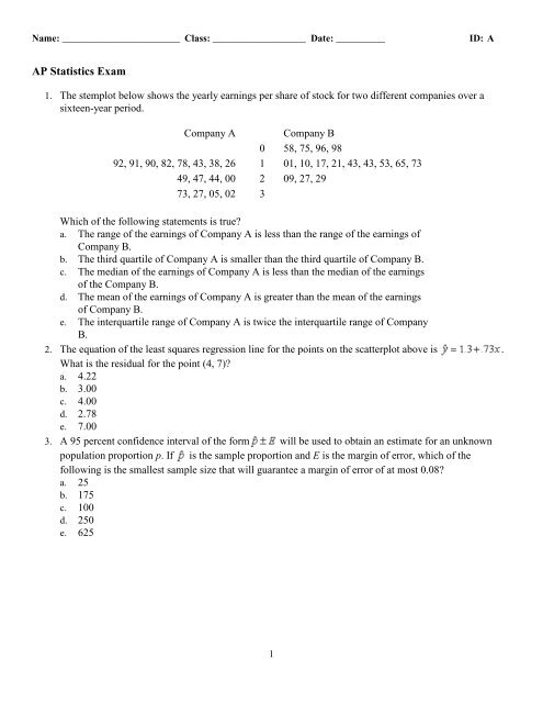 ExamView - Ap Exam 2012 - Sharyland ISD