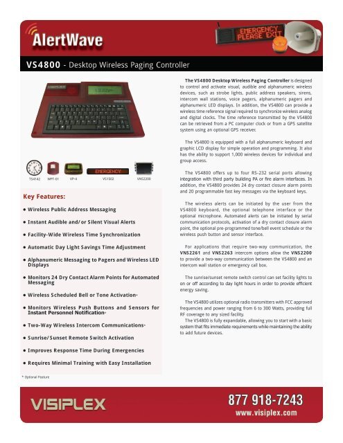VS4800 - Desktop Wireless Paging Controller - Visiplex
