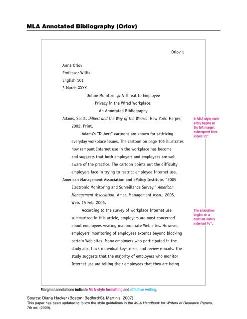 MLA Annotated Bibliography (Orlov) MLA Annotated Bibliography (Orlov)