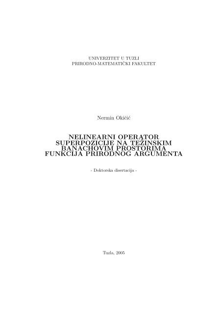 PHD - PMF - Univerzitet u Tuzli