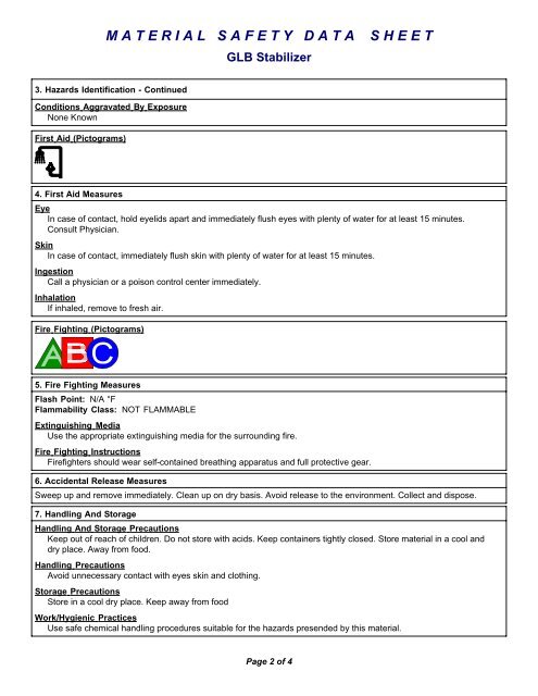 M A T E R I A L S A F E T