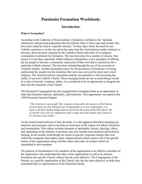 Lay Formation Workbook.pdf - The Passionists of Holy Cross Province