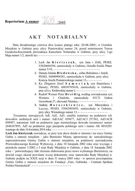AKT NOTARIALNY - Stadtkirchegubin.de