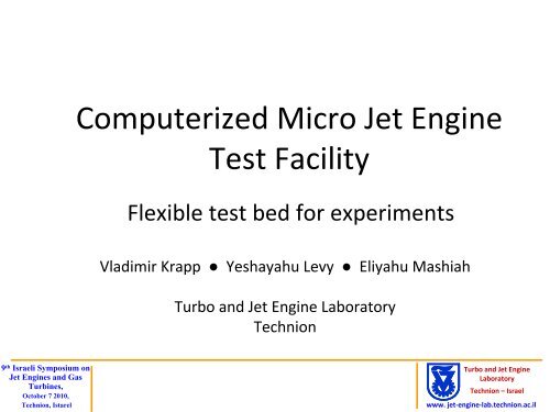 Computerized Micro Jet Engine Test Facility - Turbo & Jet Engine ...