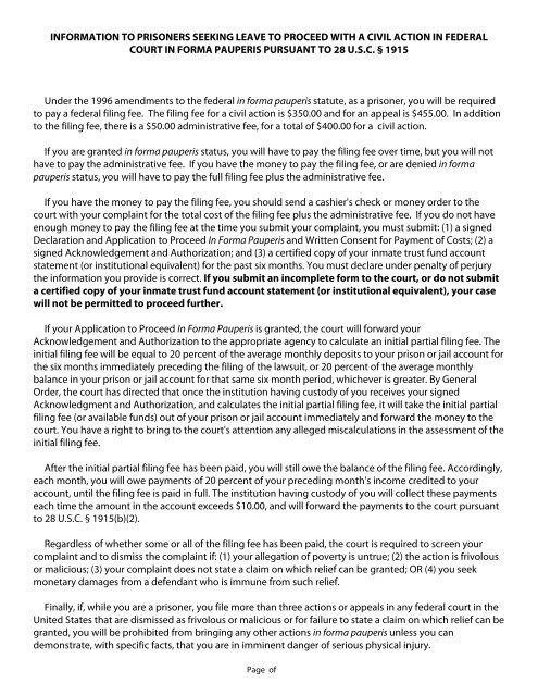 Civil IFP application - Western District of Washington
