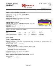 Original Wax MSDS Sheet