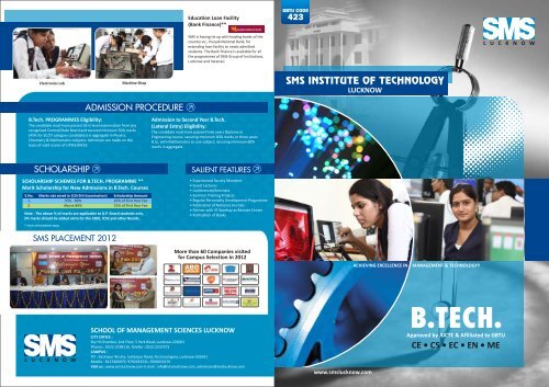 B. Tech Brochure - SMS Lucknow