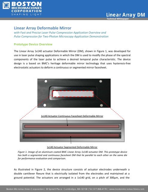 Linear Array Deformable Mirror - Thorlabs