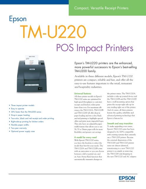 Datasheet - Epson POS Printers