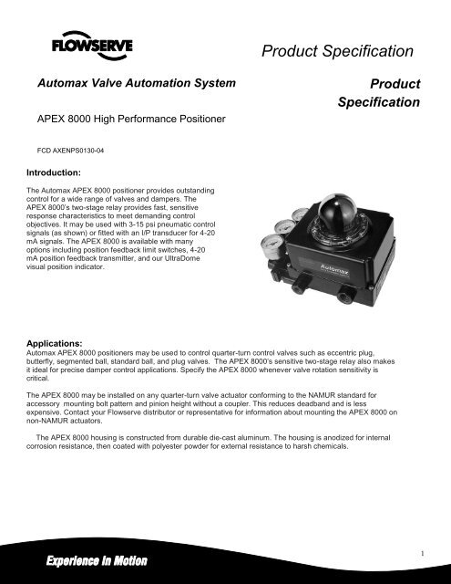 Automax APEX 8000 High-Performance Positioner Product ...