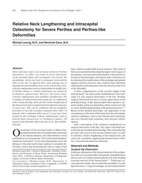 Relative Neck Lengthening and Intracapital Osteotomy for Severe ...