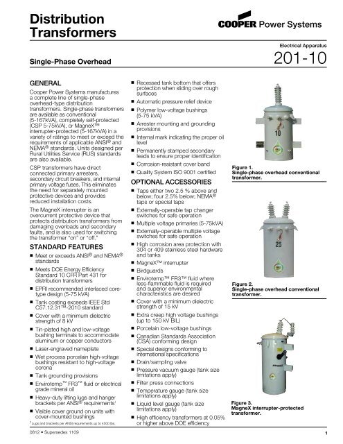 201-10 Single-Phase Overhead Distribution ... - Cooper Industries