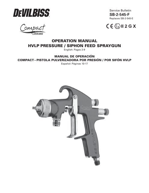 sb-2-545-f operation manual hvlp pressure / siphon feed ... - DeVilbiss