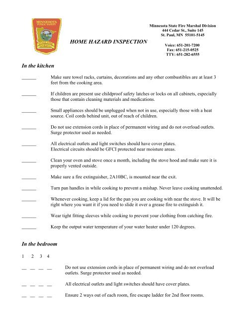 Home Hazards Checklist