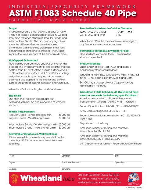 Astm Pipe Schedule Chart