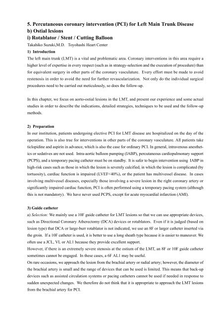 5. Percutaneous coronary intervention (PCI) for Left Main ... - CCT