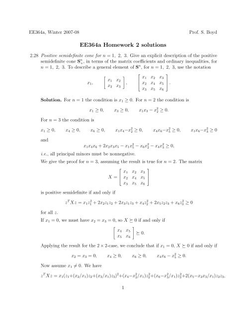 EE364a Homework 2 solutions