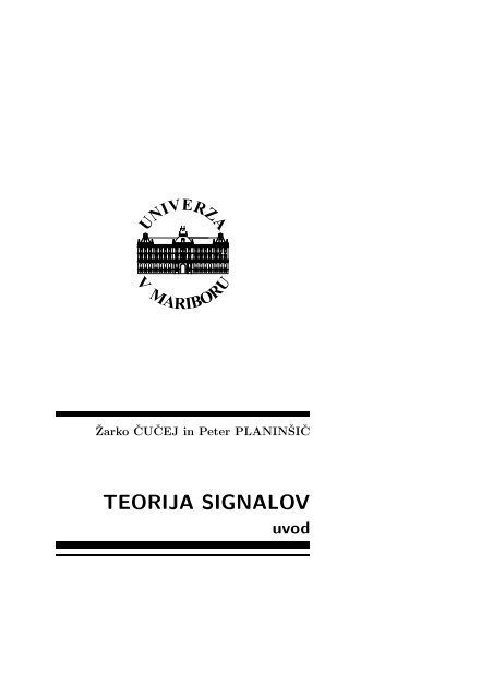 TEORIJA SIGNALOV - Laboratorij za obdelavo signalov in daljinska ...