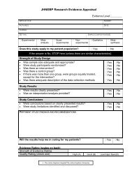 JHNEBP Research Evidence Appraisal [pdf]
