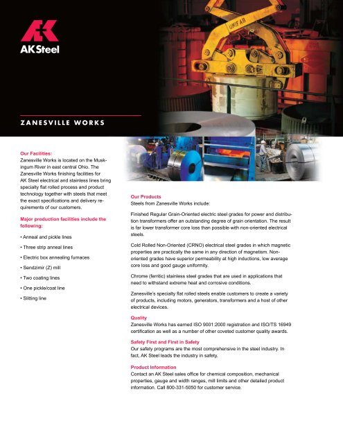 ZANESVILLE WORKS - AK Steel