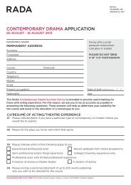 acting application form - Rada