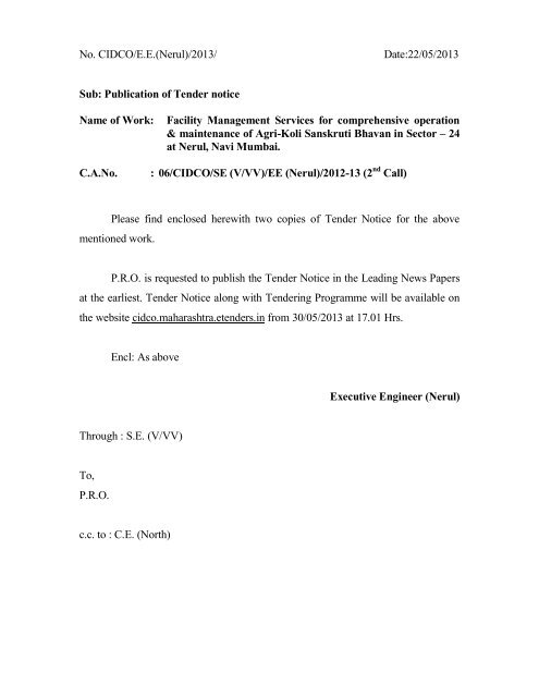 TENDER NOTICE - e-Tendering