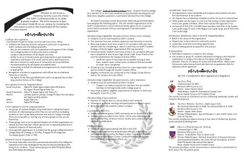 Greek Life Brochure - SUNY Cortland