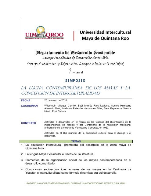 Universidad Intercultural Maya de Quintana Roo ... - UIMQRoo