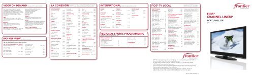 Oregon FiOS Channel Guide - Frontier