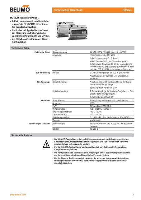 Technisches Datenblatt BKS24-.. - Belimo