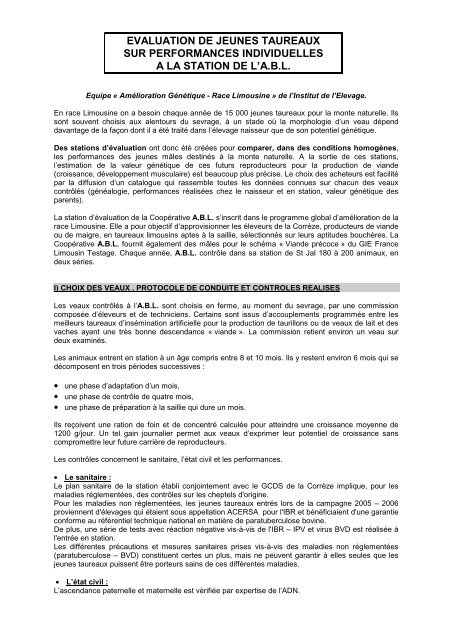 Le plan sanitaire de la station établi conjointement ... - Limousine.org