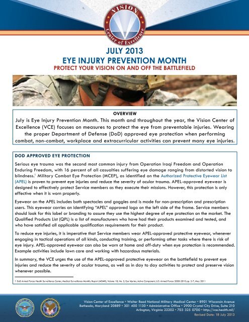 Eye Injury Prevention Month Fact Sheet [PDF 3.64 MB]