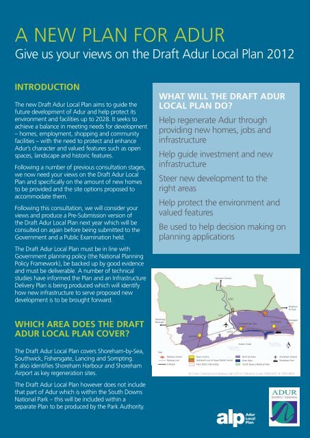 Draft Adur Local Plan leaflet - Loughton, Tim