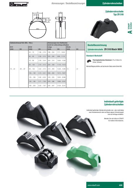 Abschnitt Schellen Zylinderrohrschellen - Stauff