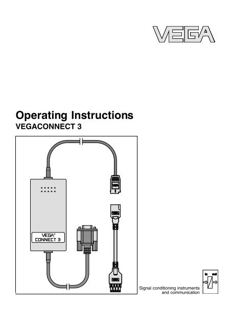 Operating Instructions - VEGACONNECT 3 - - VEGA Grieshaber KG