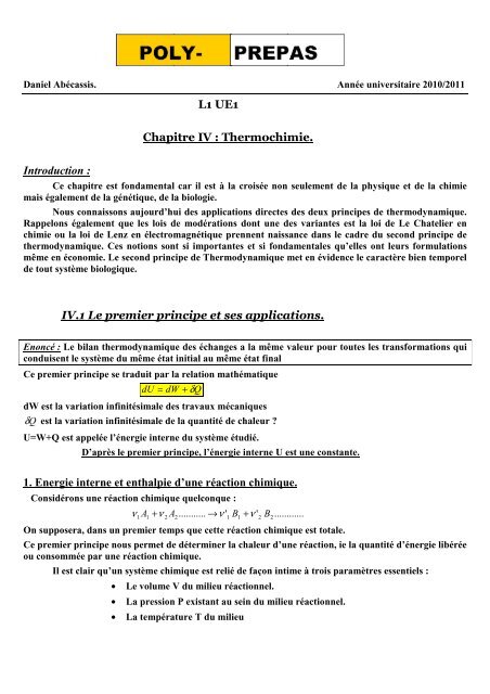 cours de thermodynamique chimique s4 pdf