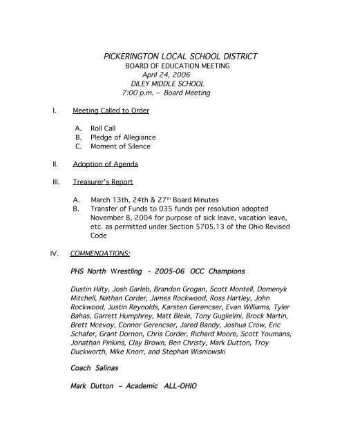 PICKERINGTON LOCAL SCHOOL DISTRICT