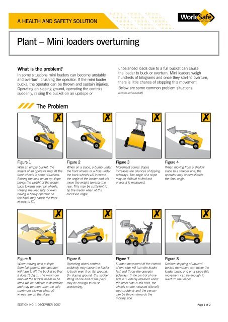 Plant â Mini loaders overturning - WorkSafe Victoria