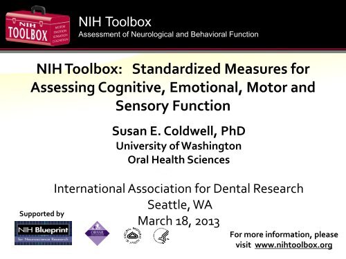 Nih Toolbox Standardized Measures For Assessing Cognitive