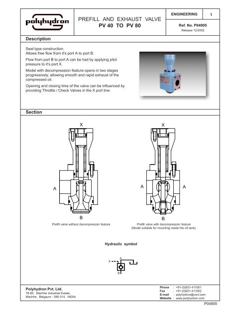 PREFILL AND EXHAUST VALVE PV 40 TO PV 80 - Forums