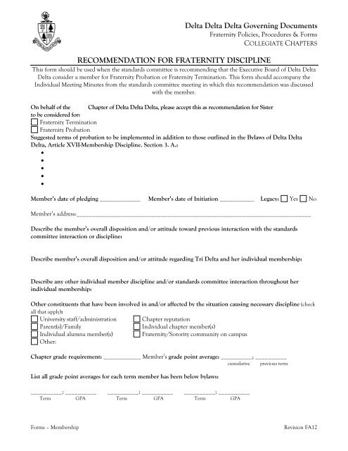 Recommendation for Fraternity Discipline.pdf - Tri Delta